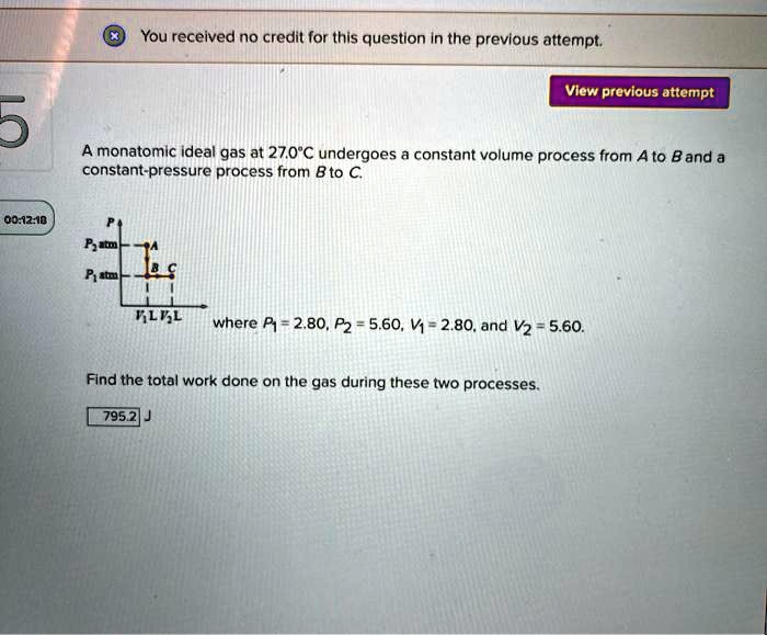 SOLVED: You received no credil for this question In the previous attempt; Vlew previous attempt ...