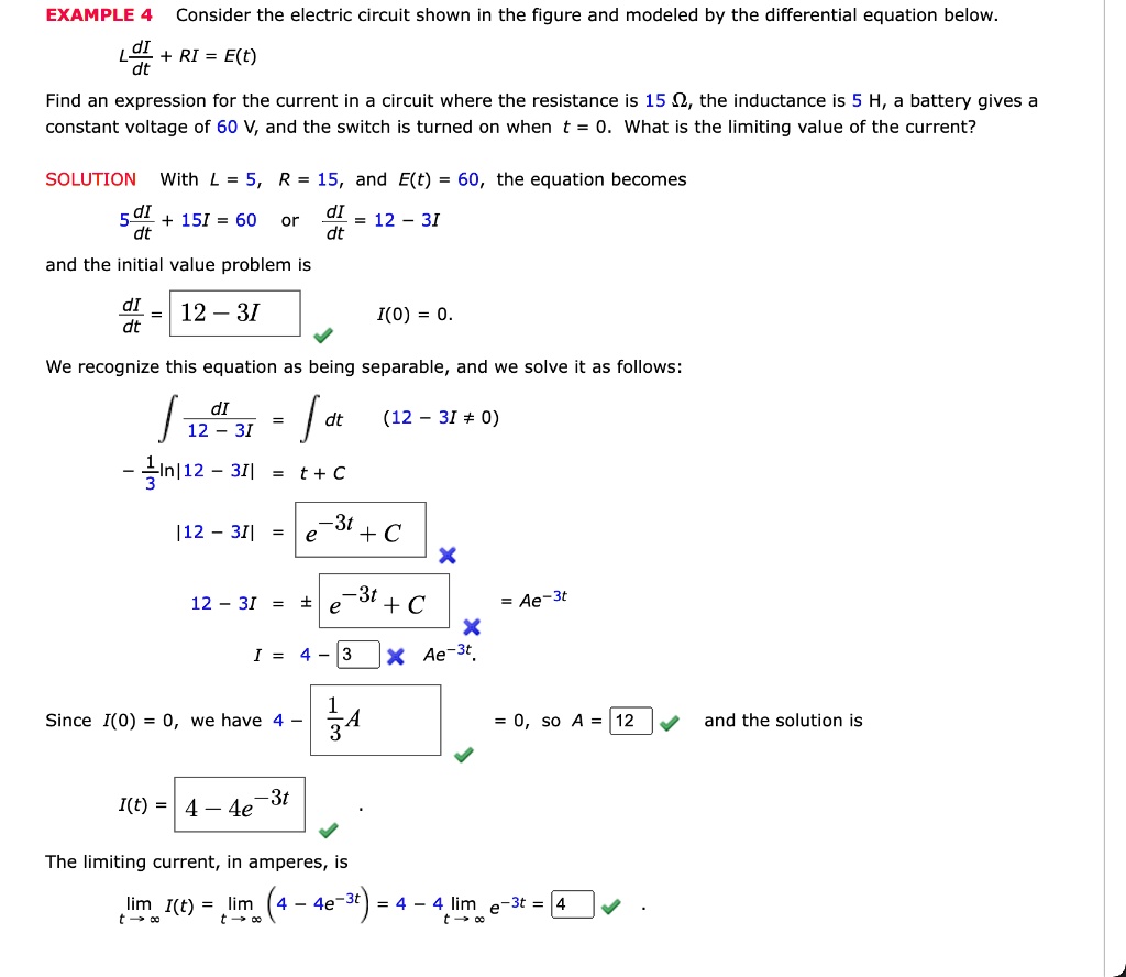 SOLVED: EXAMPLE 4 Consider the electric circuit shown in the figure and ...