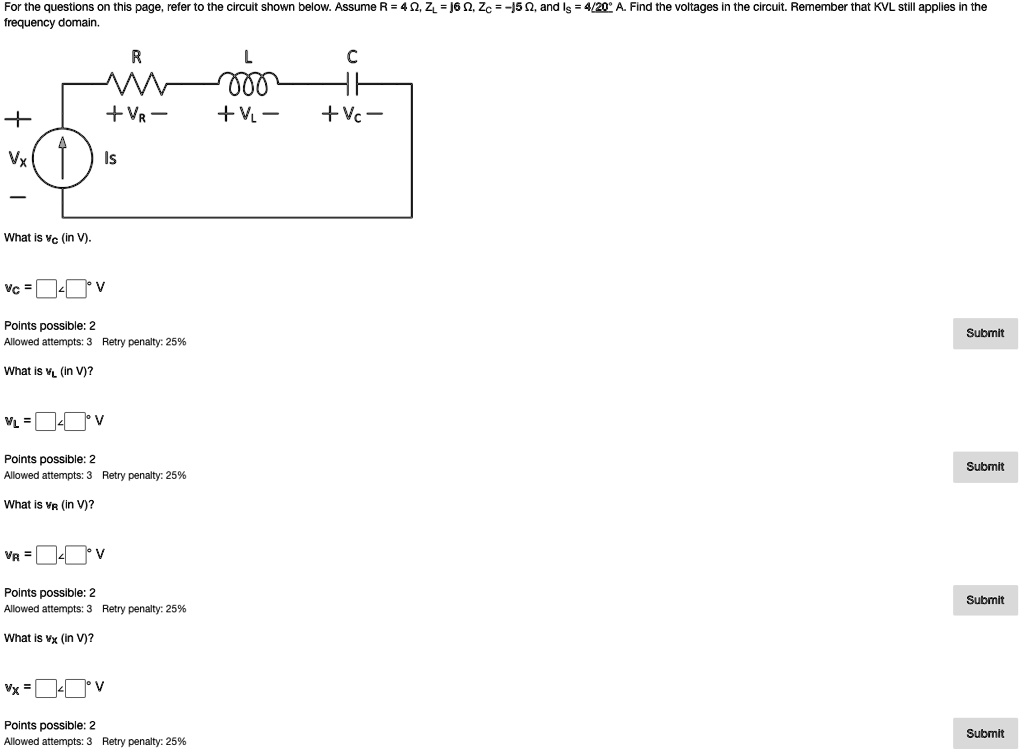 SOLVED: For the questions on this page, refer to the circuit shown ...