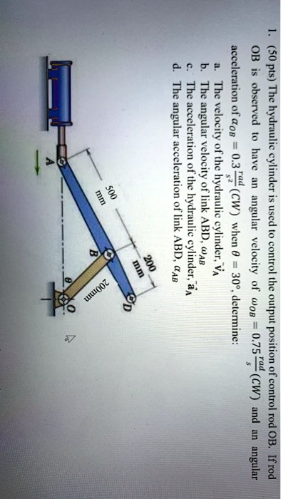SOLVED: 1. mm 500 The angular acceleration of link ABD, AB The ...