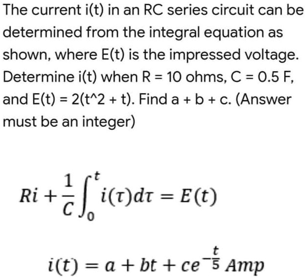 the current it in an rc series circuit can be determined from the ...