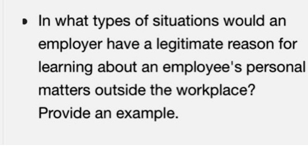 in what types of situations would an employer have a legitimate reason ...