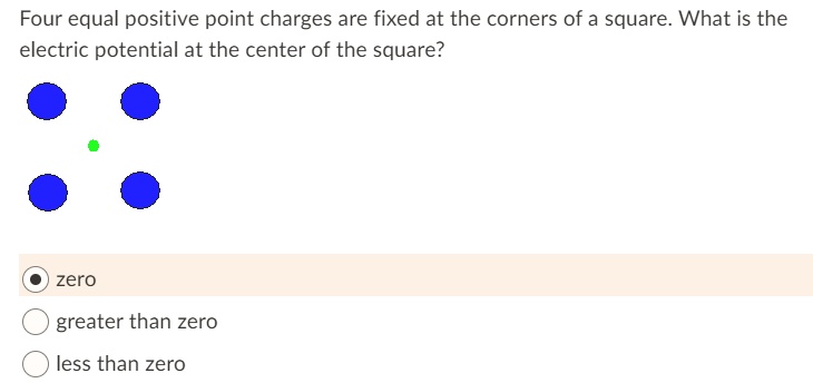 SOLVED: Four equal positive point charges are fixed at the corners of a ...