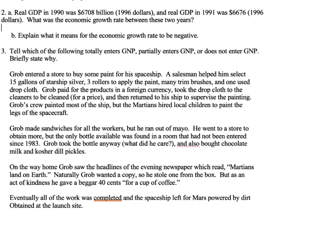 2 real gdp in 1990 was s6708 billion 1996 dollars and real gdp in 1991 ...