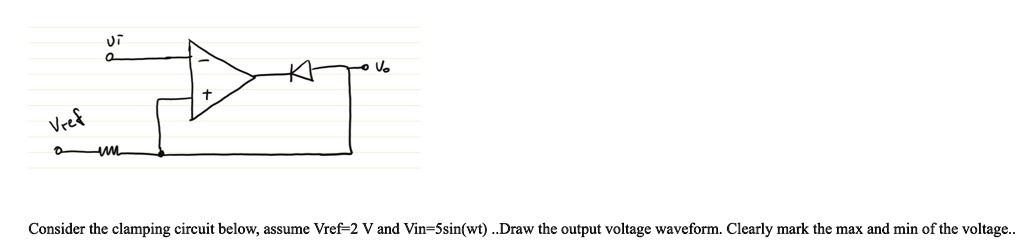 SOLVED: Consider the clamping circuit below, assume Vref-2 V and Vin ... SOLVED: Consider the clamping circuit below, assume Vref-2 V and Vin ...