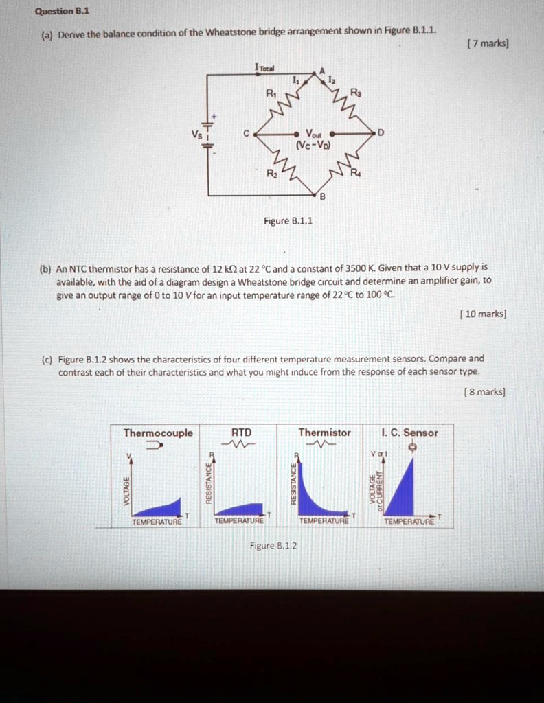 question b1 a derive the balance condition of the wheatstone bridge ...