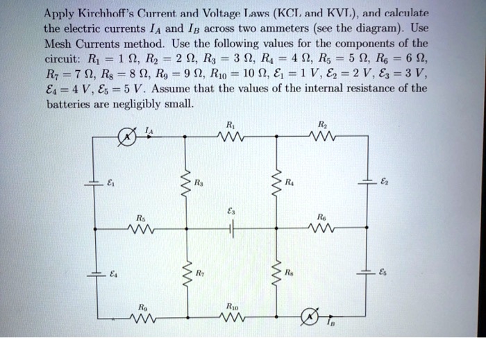 SOLVED: Apply Kirchhoff's Current and Voltage Laws (KCL and KVL) and calculate the electric ...