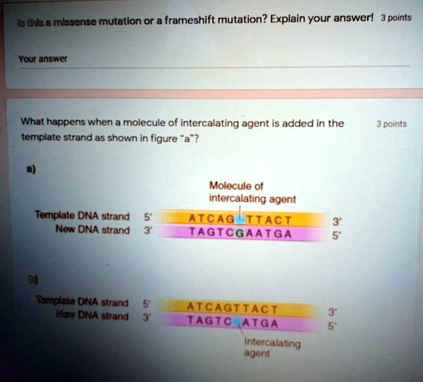 SOLVED:ls Whis @ missense mutation or a frameshift mutation? Explain ...