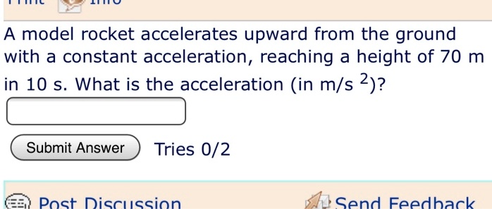 SOLVED: A model rocket accelerates upward from the ground with a ...