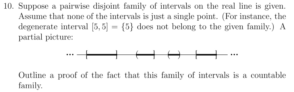 10 suppose a pairwise disjoint family of intervals on the real line is ...