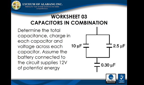 worksheet 03 capacitors in combination determine the total capacitance ...