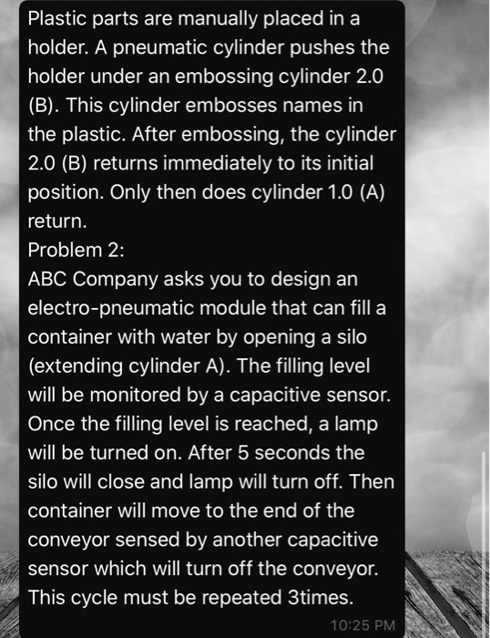 Plastic parts are manually placed in a holder. A pneumatic cylinder ...
