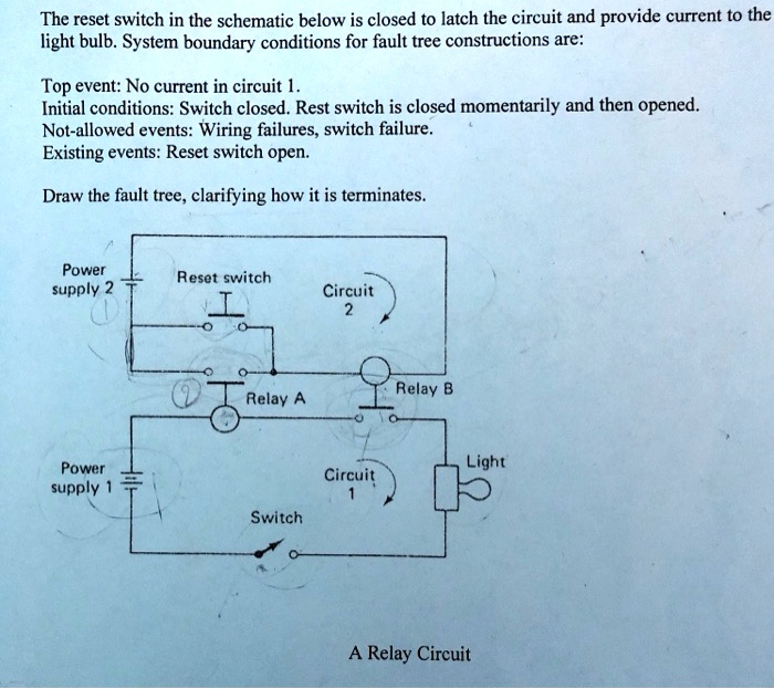 Solved The Reset Switch In The Schematic Below Is Closed To Latch The Circuit And Provide 