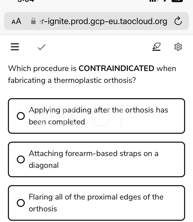 which procedure is contraindicated when fabricating a thermoplastic ...