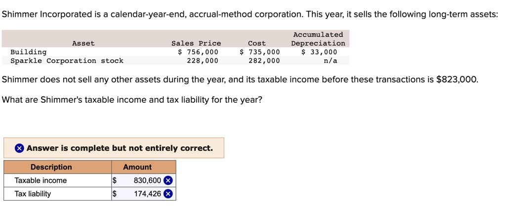 SOLVED: Shimmer Incorporated is a calendar-year-end, accrual-method ...