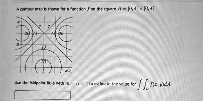 a contour map is shown for a function f on the square r 0 4 x 0 4 52684