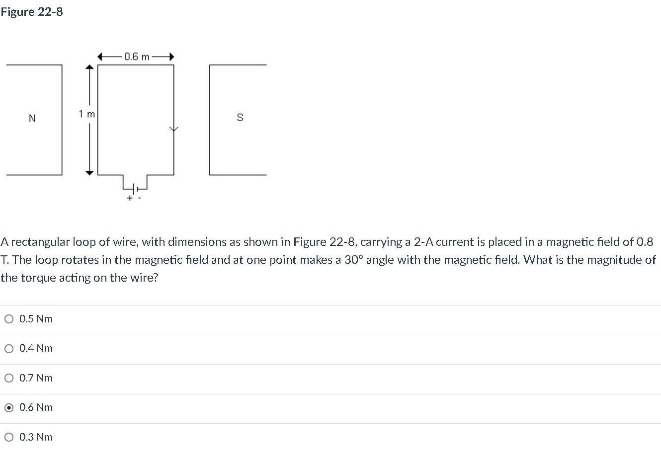Figure 22-8 A rectangular loop of wire, with dimensions as shown in ...