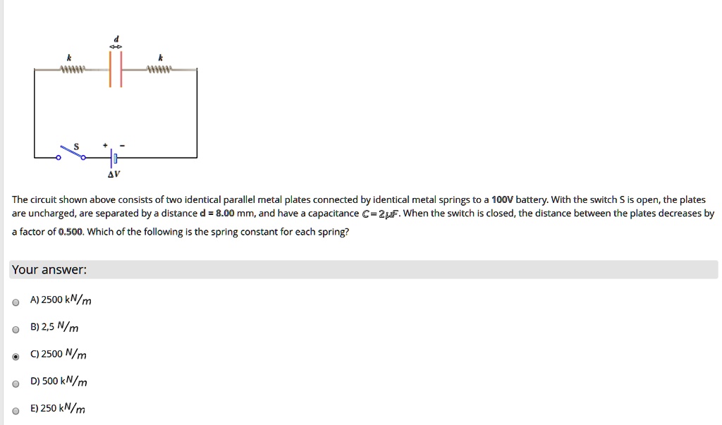 SOLVED: The circuit shown above consists of two identical parallel ...