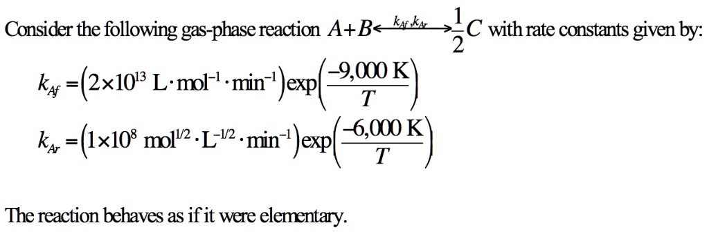 SOLVED: a) Determine the equilibrium conversion for an equimolar mixture of A and B reacting in ...
