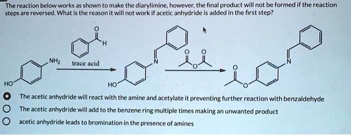 SOLVED: The reaction below works as shown to make the diarylimine; however, the final product ...