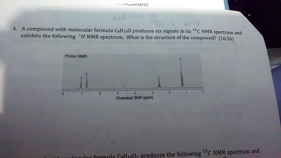 4. A compound with molecular formula C8H10O produces six signals in its ...