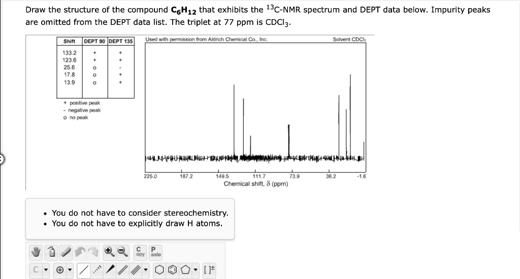 SOLVED: Draw the structure of the compound CsH12 that exhibits the 13C ...
