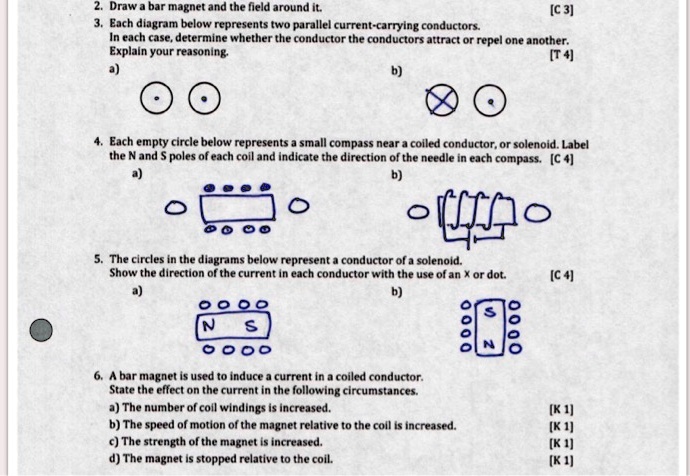 draw bar magnet and the field around il c 3 each diagram below ...