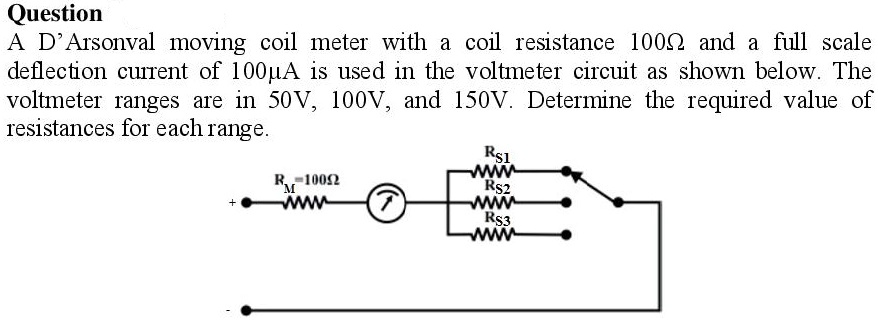 Question A D'Arsonval moving coil meter with a coil resistance 100? and ...