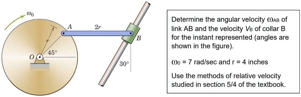 Determine The Angular Velocity ωab Of Link Ab And The Velocity Vb Of