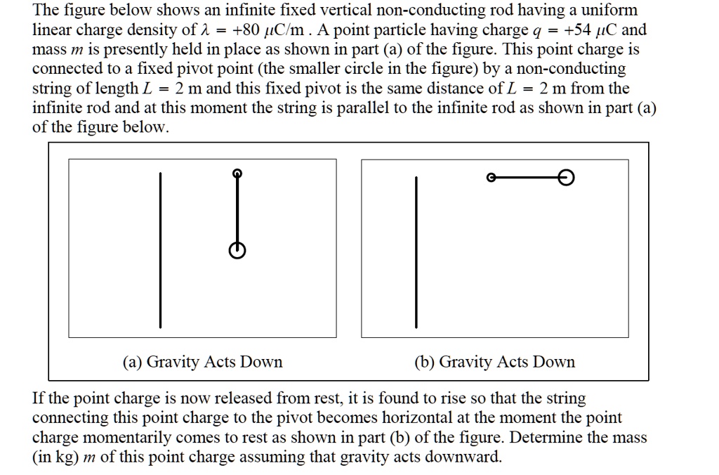 the figure below shows an infinite fixed vertical non conducting rod ...
