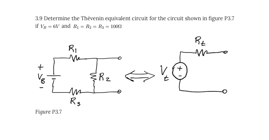 SOLVED: 3.9 Determine the Thevenin equivalent circuit for the circuit ...