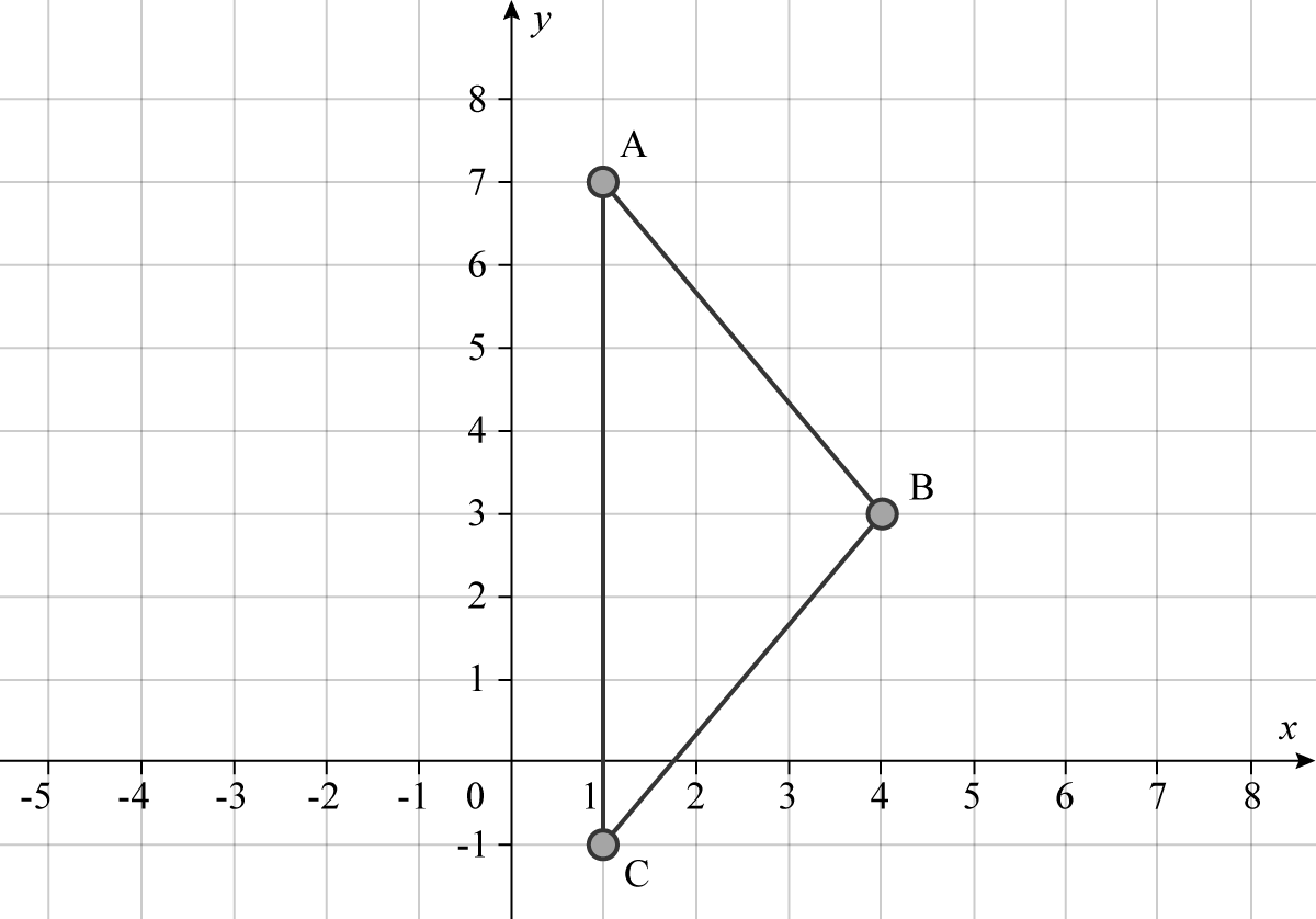 The points a17 b43 and c11 are the vertices of a triangle as...
