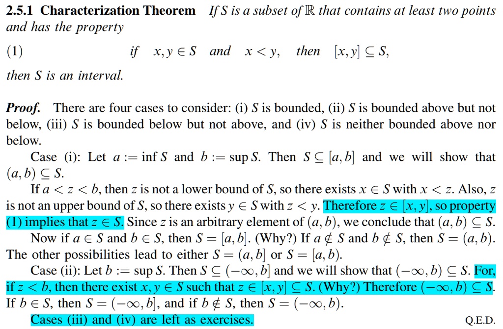 SOLVED: 2.5.1 Characterization Theorem: If S is a subset of R that contains at least two points ...