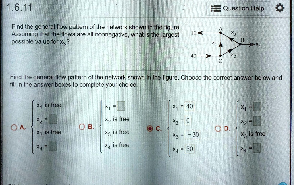 SOLVED: 1.6.11 Question Help Find the general flow pattern of the ...
