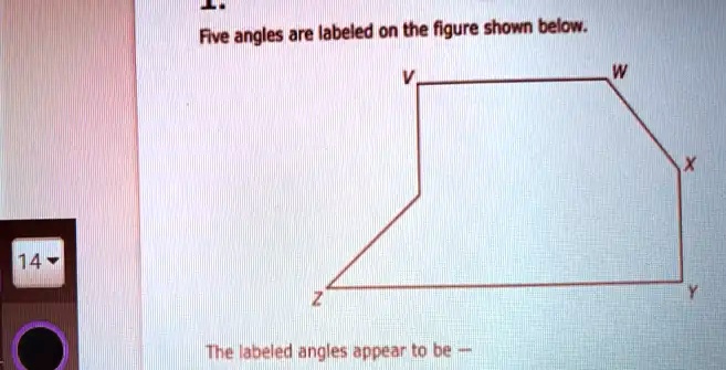 SOLVED: Five angles are labeled on the figure shown below: Some Labeled angles appear to be