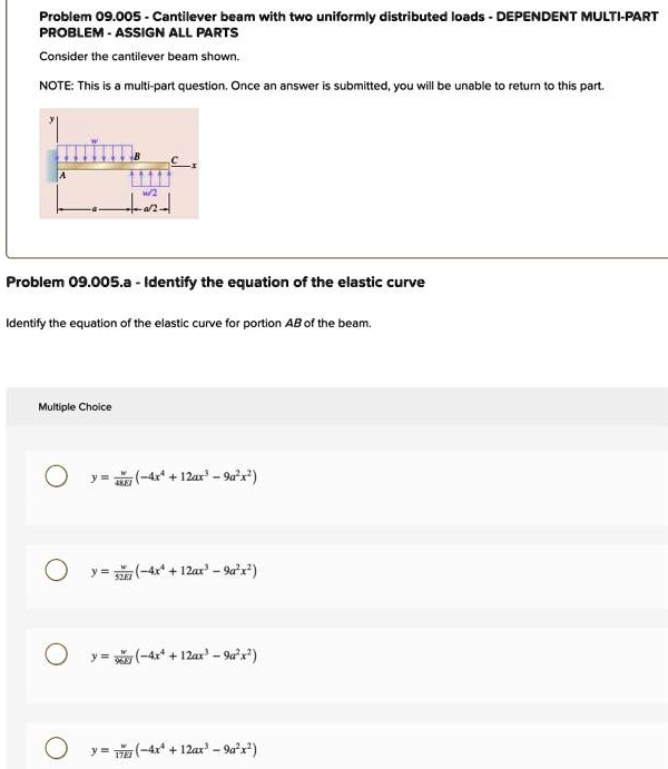 SOLVED: Problem 09.005 - Cantilever beam with two uniformly distributed ... SOLVED: Problem 09.005 - Cantilever beam with two uniformly distributed ...