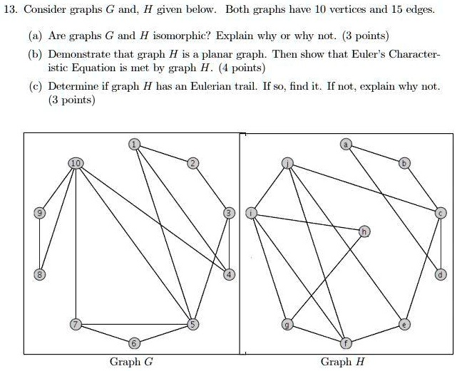 consider graphs g and h given below both graphs have 10 vertices and 15 ... consider graphs g and h given below both graphs have 10 vertices and 15 ...