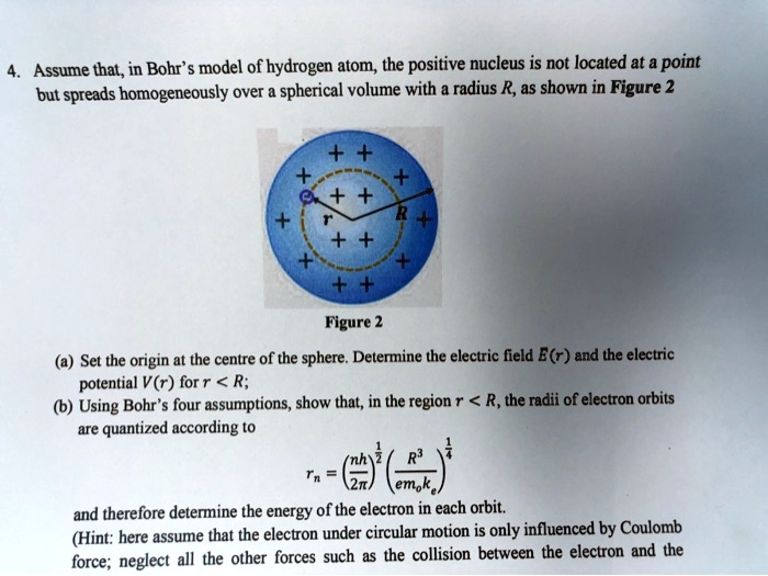 Solved 4 Assume That In Bohrs Model Of Hydrogen Atom The Positive