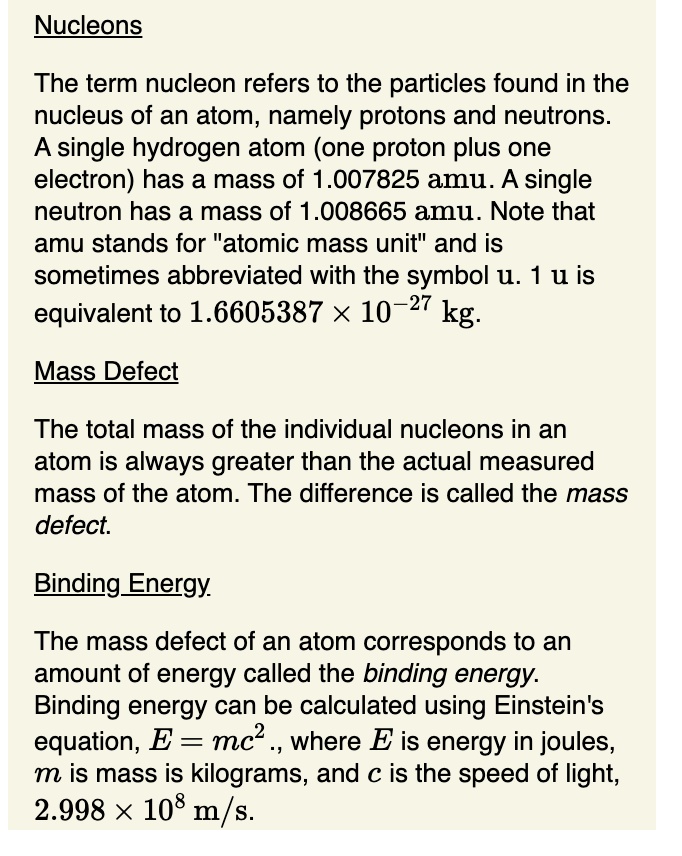 SOLVED: Nucleons The term nucleon refers to the particles found in the ...