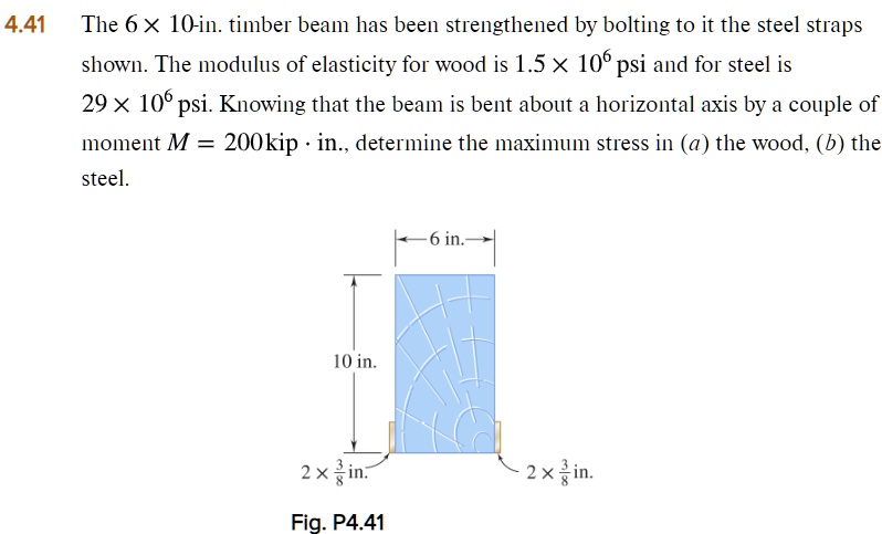 441 the 6 x 10 in timber beam has been strengthened by bolting to it ...