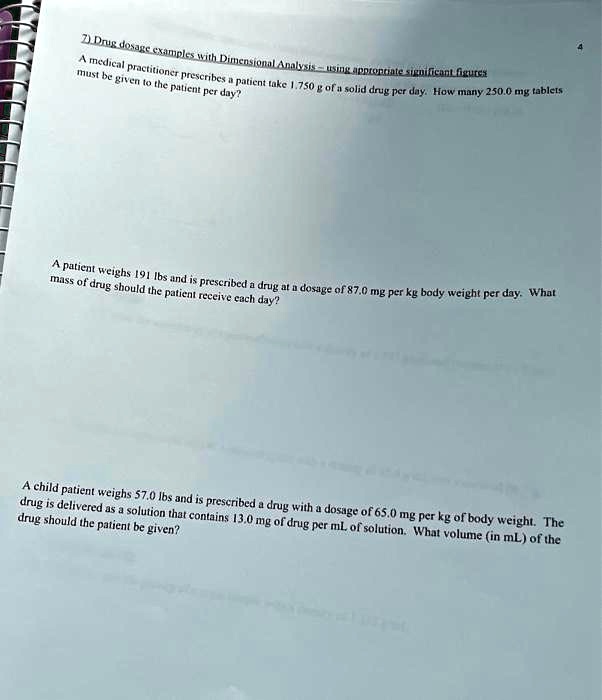 7) Drug dosage examples with Dimensional Analysis - using appropriate ...