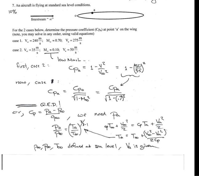 SOLVED: Aerodynamics 7. An aircraft is flying at standard sea level conditions with a 10% ...