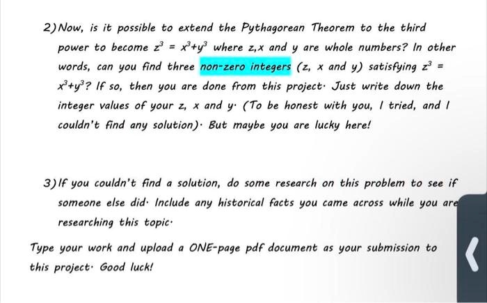 2now is it possible to extend the pythagorean theorem to the third ...