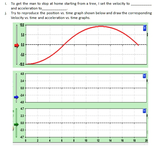 get the man to stop at home starting from tree set the velocity to and ...