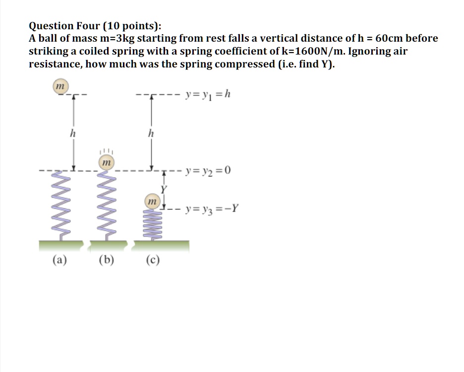 question four 10 points a ball of mass m 3kg starting from rest falls a ...
