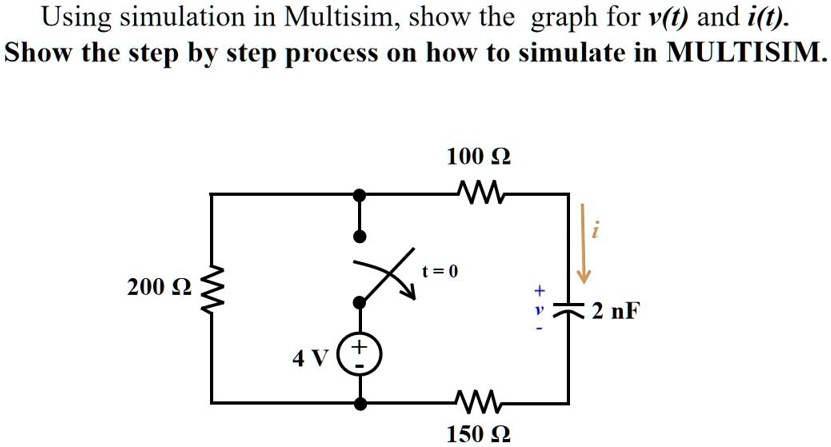 VIDEO solution: Using simulation in Multisim, show the graph for v(t) and i(t). Show the step-by ...