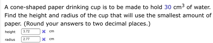 VIDEO solution: A cone-shaped paper drinking cup is to be made to hold ...
