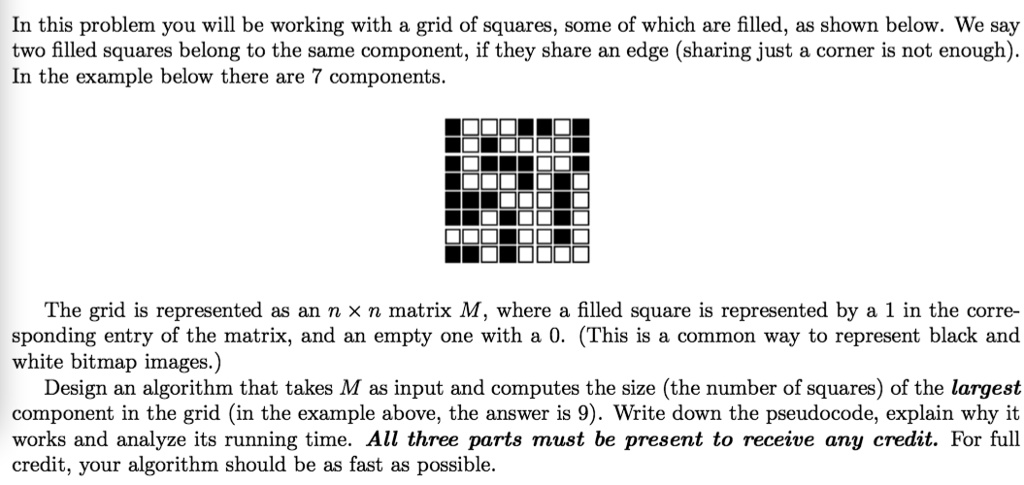 SOLVED: In this problem, you will be working with a grid of squares ...