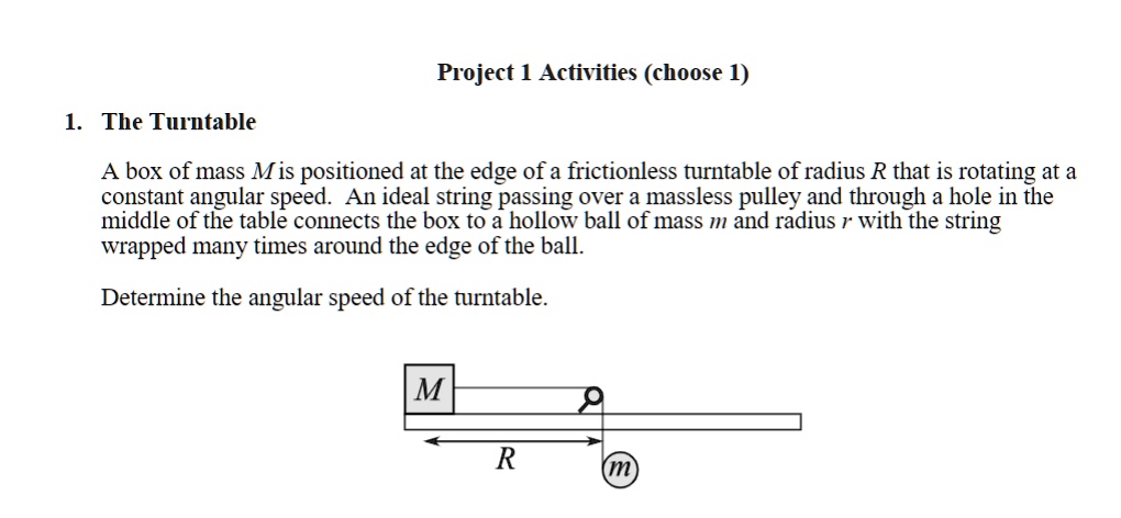 Solved Project 1 Activities Choose 1 1 The Turntable A Box Of Mass Mis Positioned At The 3229