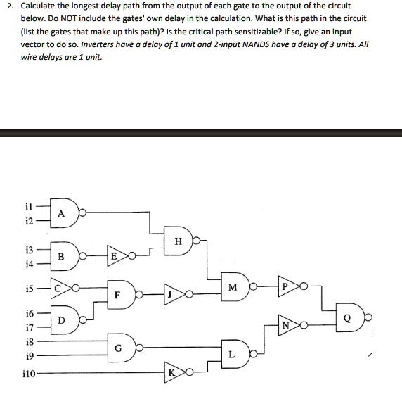 Solved Calculate The Longest Delay Path From The Output Of Each Gate